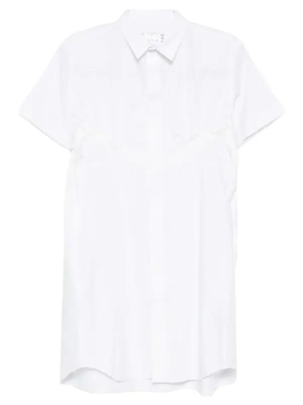 Sacai Poplin Dress With Lace Trim - White