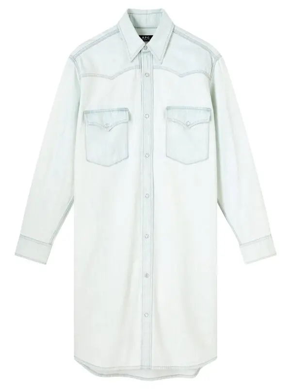 A.p.c. Tie-fastening Shirt Mini Dress - Bleached