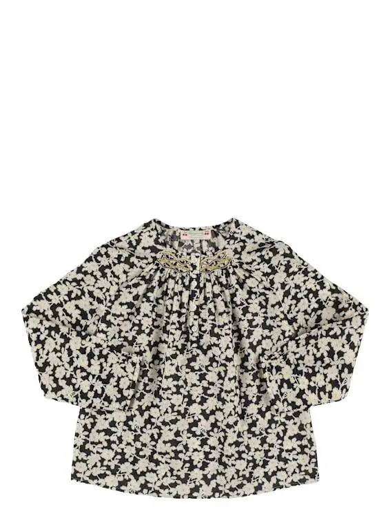 Bonpoint Floral Printed Cotton Shirt - Black