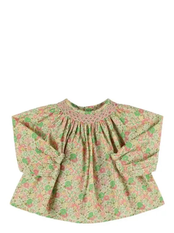 Bonpoint Floral Printed Cotton Shirt - Nude