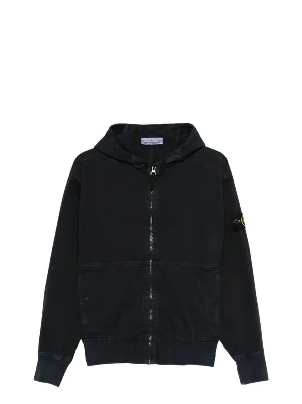 Stone Island Hooded Zip Sweatshirt - Blue