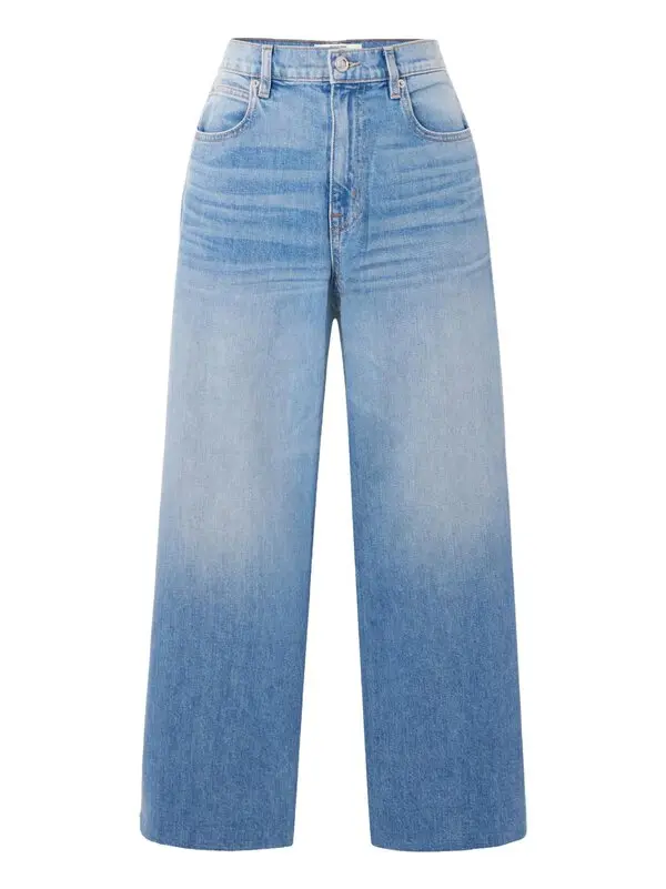 SLVRLAKE Grace Cropped High-rise Wide-leg Jeans - Blue