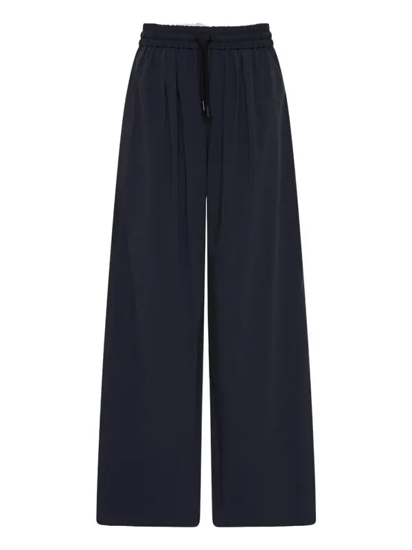 ST. AGNI Cotton-blend Poplin Wide-leg Pants - Black