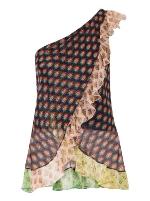 Etro Asymmetrical Floral Print One-shoulder Blouse - Multicolor