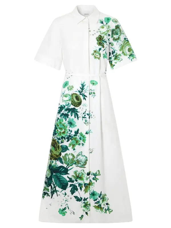 Erdem Printed Shirt Dress - White