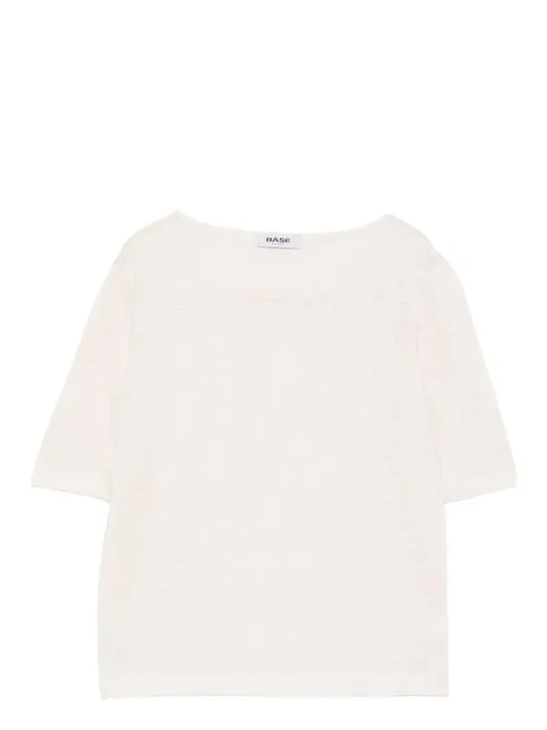 BASERANGE Round Neck Short Sleeve T-shirt - White