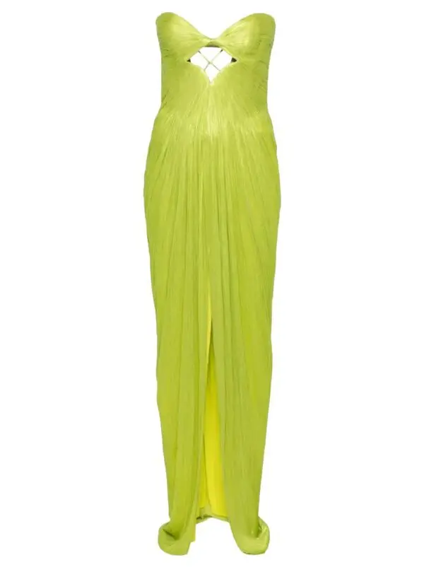MARIA LUCIA HOHAN Stephanie Cut-out Strapless Maxi Dress - Green