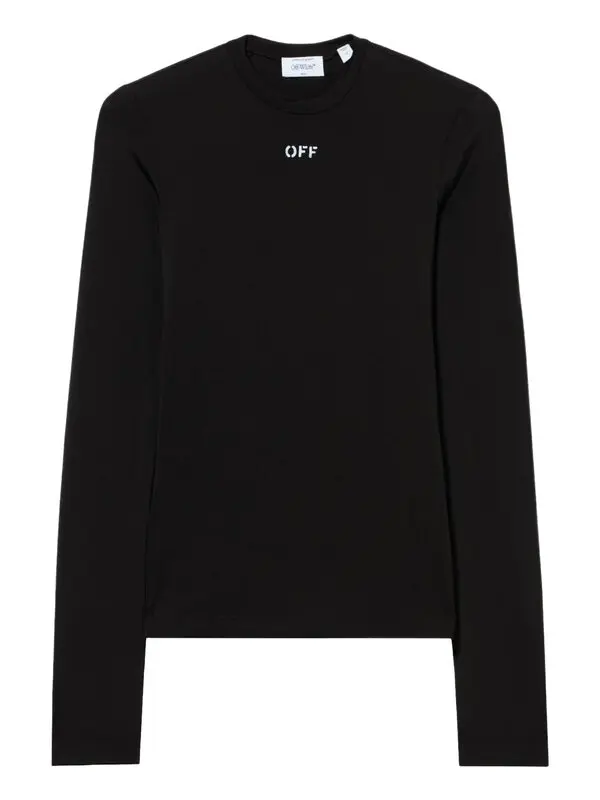 Off-White Off Stamp" Second Skin Long Sleeve Top - Black