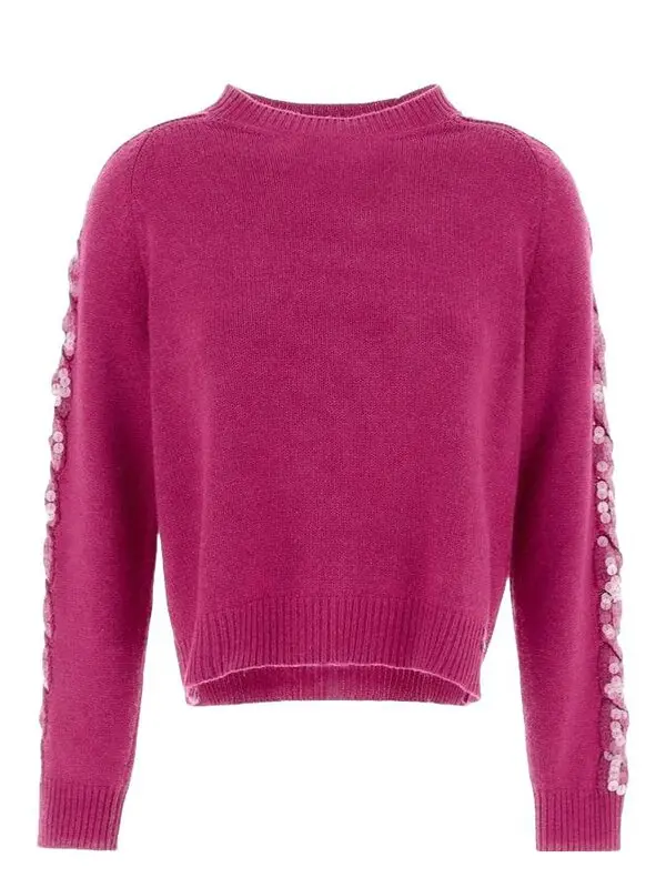 Herno Embellished Sequin Sweater - Red