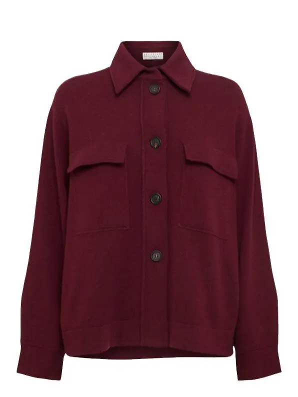 Brunello Cucinelli Wool Blend Cardigan With Button Closure - Brown