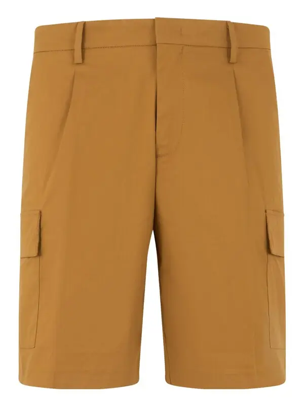 K-WAY Pleated Cargo Shorts - Brown