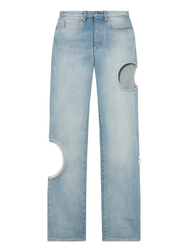 Off-White Meteor Cut-out Jeans - Bleach-no Color