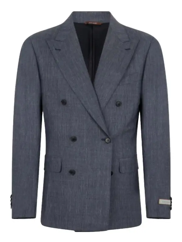 Canali Double-breasted Slim-fit Blazer - Black