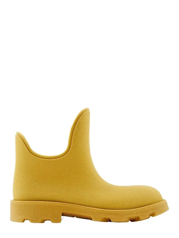Burberry Round Toe Slip-on Ankle Rain Boots - Brown