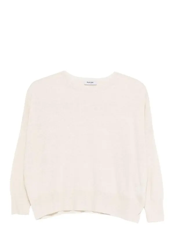 BASERANGE Long-sleeve Crew Neck Top - White