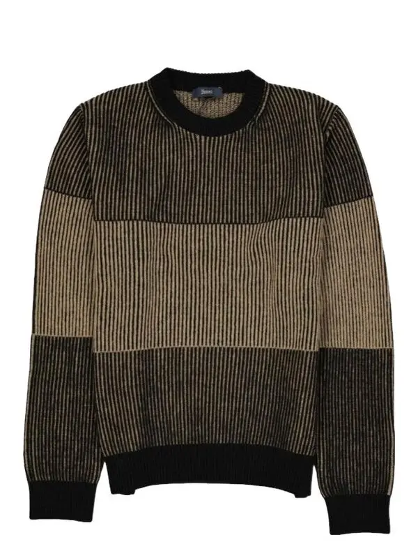 Herno Vertical-stripe Color-block Sweater - Black