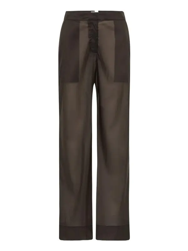 ST. AGNI Organza Wide-leg Pants - Black