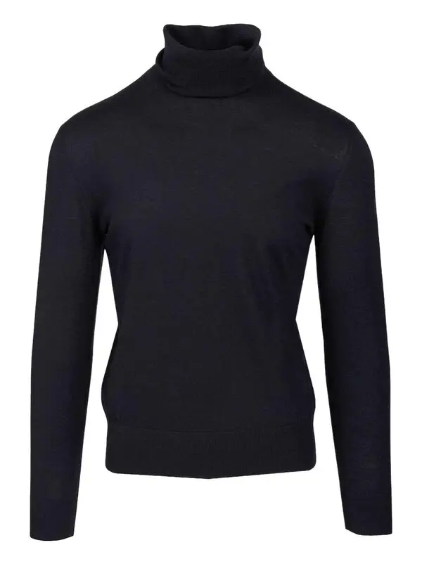 Dries Van Noten Long Sleeve Turtleneck Sweater - Blue