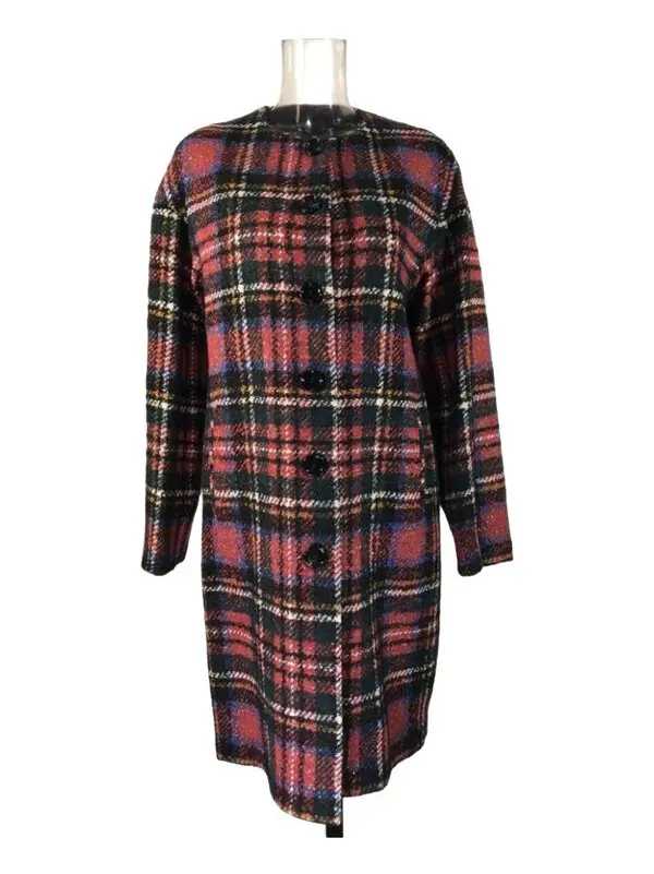 Moschino Checked Logo Coat - Black