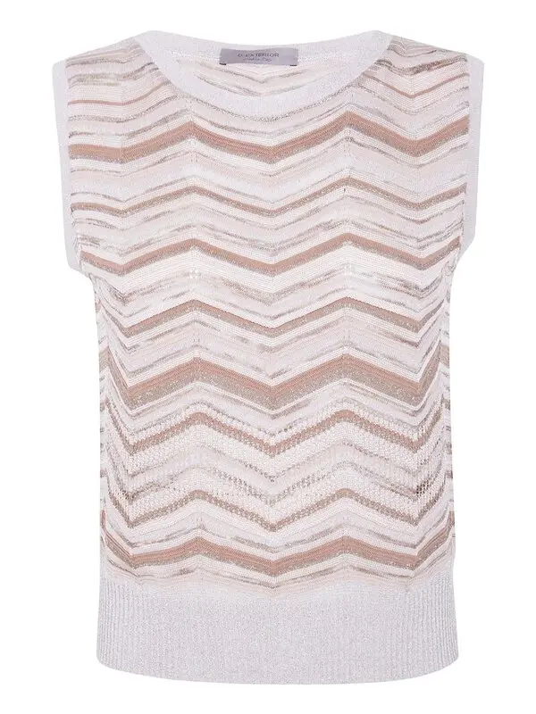 D.exterior Sleeveless Knitted Top With Chevron Pattern - Shell