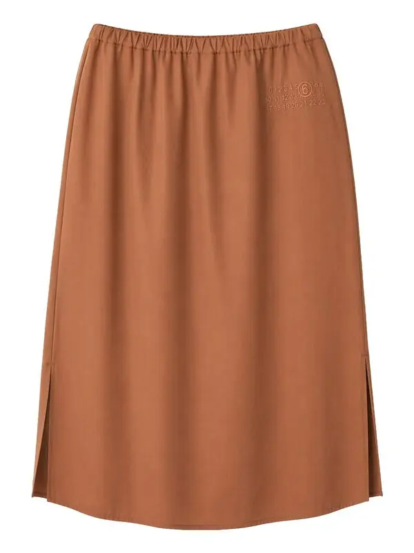 MAISON MARGIELA Satin Midi Skirt - Light Brown