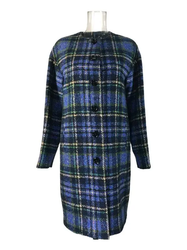 Moschino Single-breasted Checked Coat - Black