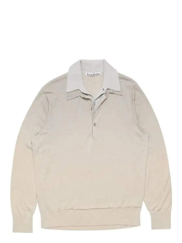 Acne Studios Double-layered Collar Knitwear - Beige/gray