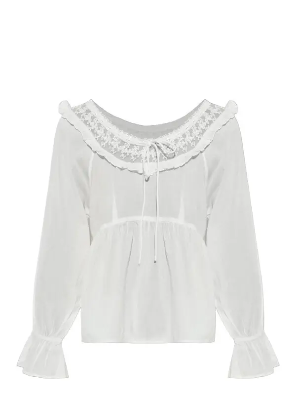 Posse Danielle Lace-trim Blouse - White