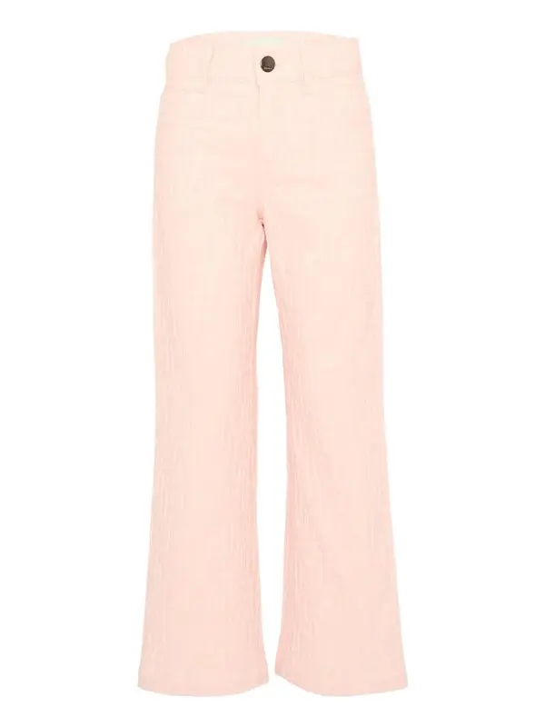 Fendi Jacquard Ff Monogram Straight-leg Trousers - Pink