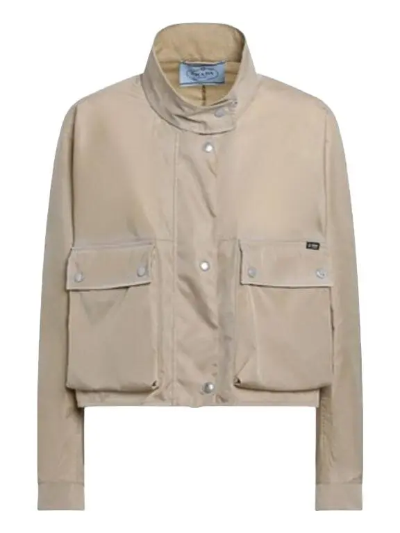 Prada Washed Re-nylon Jacket - Camel Brown