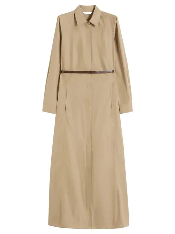 Max Mara Long-sleeved Shirt Dress - Khaki