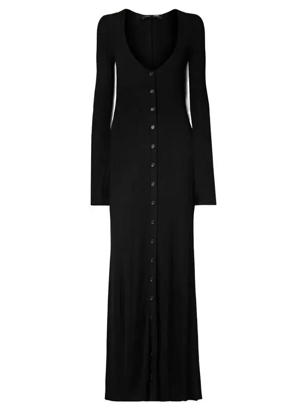 Proenza Schouler Athena Ribbed Knit Maxi Dress - Black