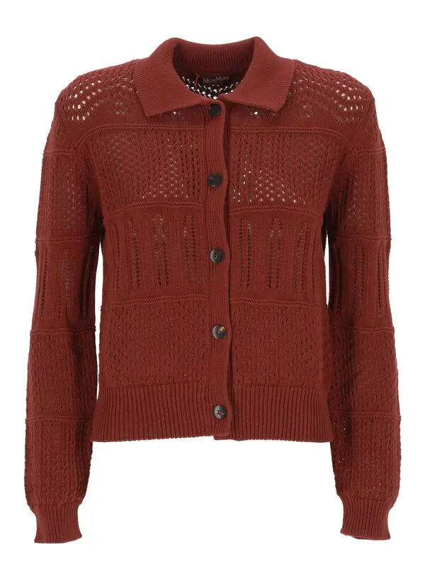 Max Mara Long-sleeved Collared Knitwear - Red