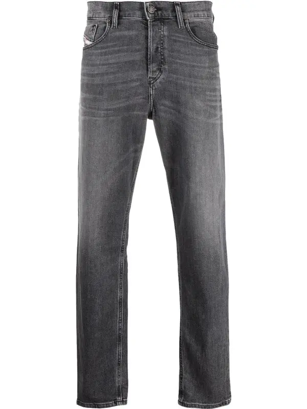 DIESEL® Faded Straight-leg Jeans - Black