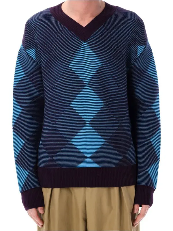Dries Van Noten Long-sleeved V-neck Sweater - Black
