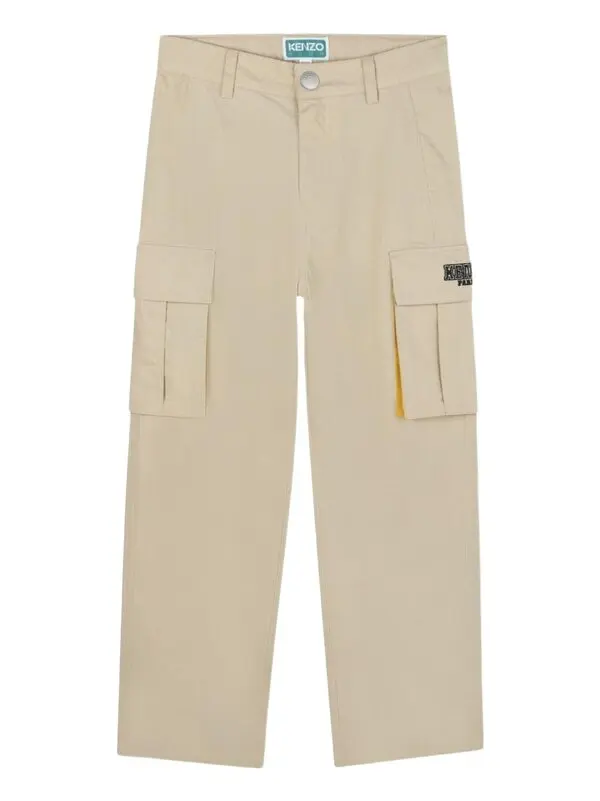 Kenzo Logo-embroidered Cargo Trousers - Nude