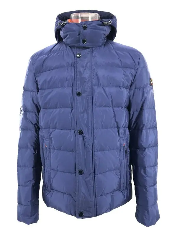 PAUL  SHARK Paul & Shark Logo Quilted Hooded Down Jacket - Blue