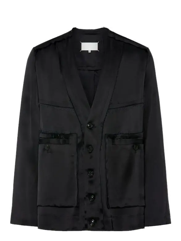 MAISON MARGIELA Patchwork Satin Jacket - Black