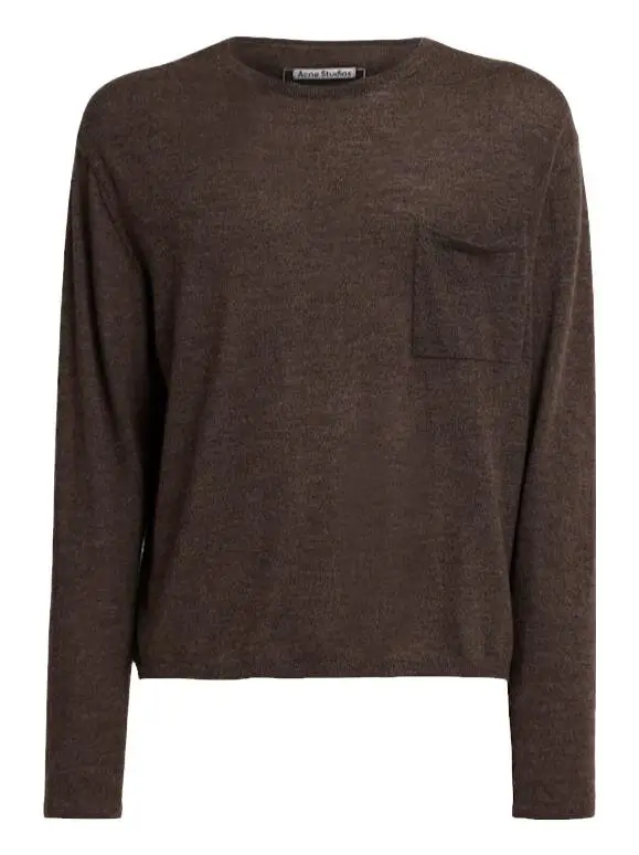 Acne Studios Fine Knit Cashmere Sweater With Pocket - Black