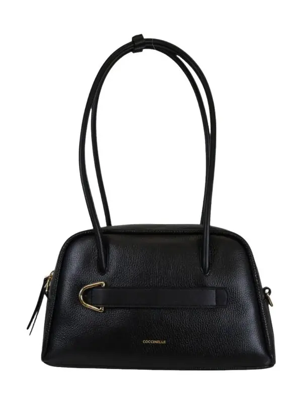 COCCINELLE Top Handle Shoulder Bag With Logo Detail - Black