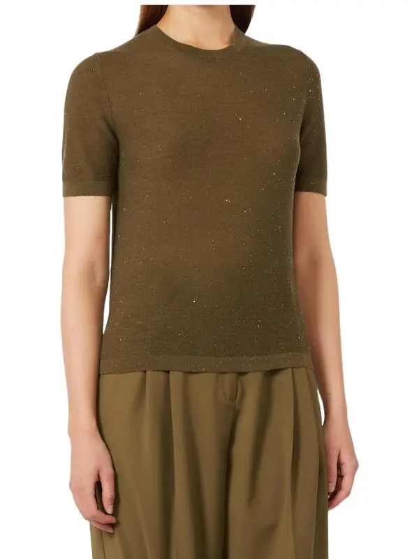 Max Mara Short-sleeved Knit Pullover - Brown