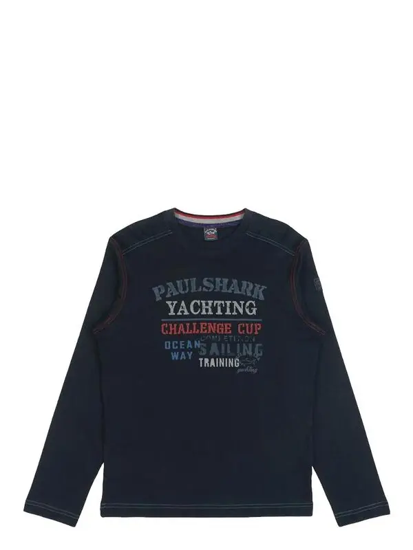 PAUL  SHARK Logo Printed Long-sleeved T-shirt - Black