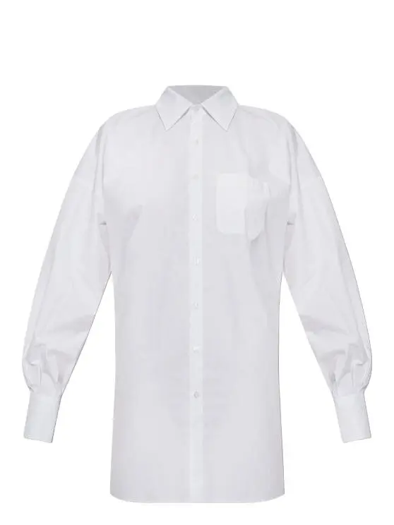 Coperni Long-sleeved Buttoned Shirt With Chest Pocket - White