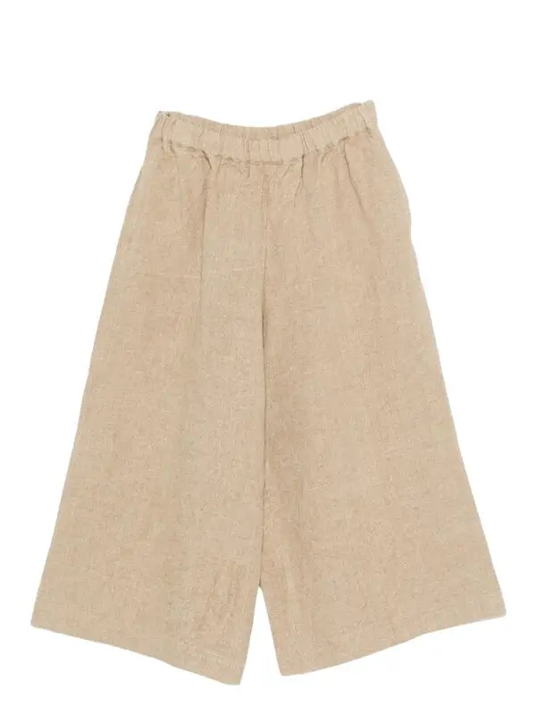 Comme Des Garçons Elasticated Waist Wide Leg Cropped Trousers - Nude