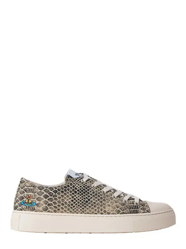 VIVIENNE WESTWOOD Orbs" Patterned Low-top Sneakers With Platform Sole - Nude