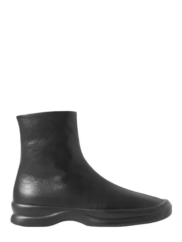 THE ROW Round-headed Ankle Boots - Black