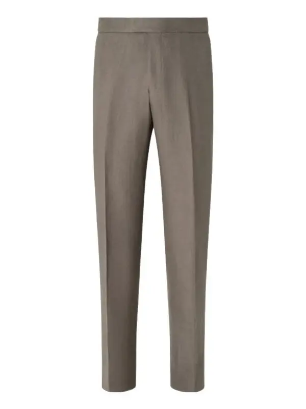 Zegna Oasi Lino Pants - Dark Taupe
