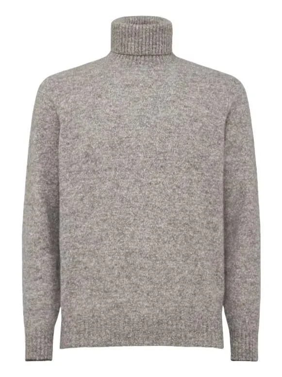 Brunello Cucinelli Alpaca Blend Knit Turtleneck Sweater - Gray