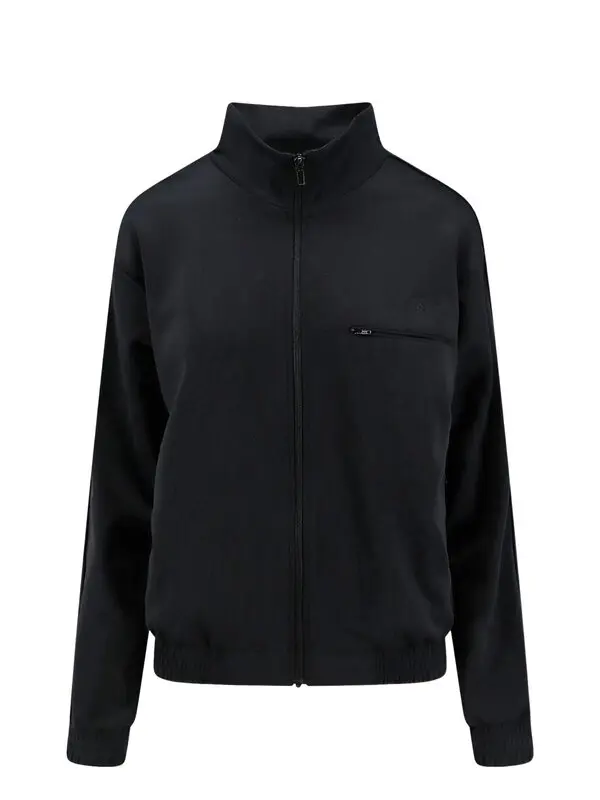 MAISON MARGIELA Logo Embroidered High-neck Sweatshirt - Black
