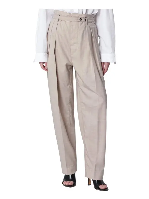 Bottega Veneta High-waisted Belted Trousers - Nude